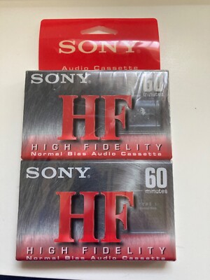 Sony HF 60 Minute High Fidelity Blank Cassette Tapes - 2 Tape Lot Brand ...