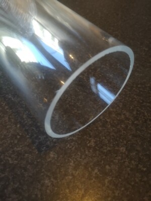 Clear Acrylic Round Tube Perspex Hollow Plastic Pipe 126mm x 120mm bore ...