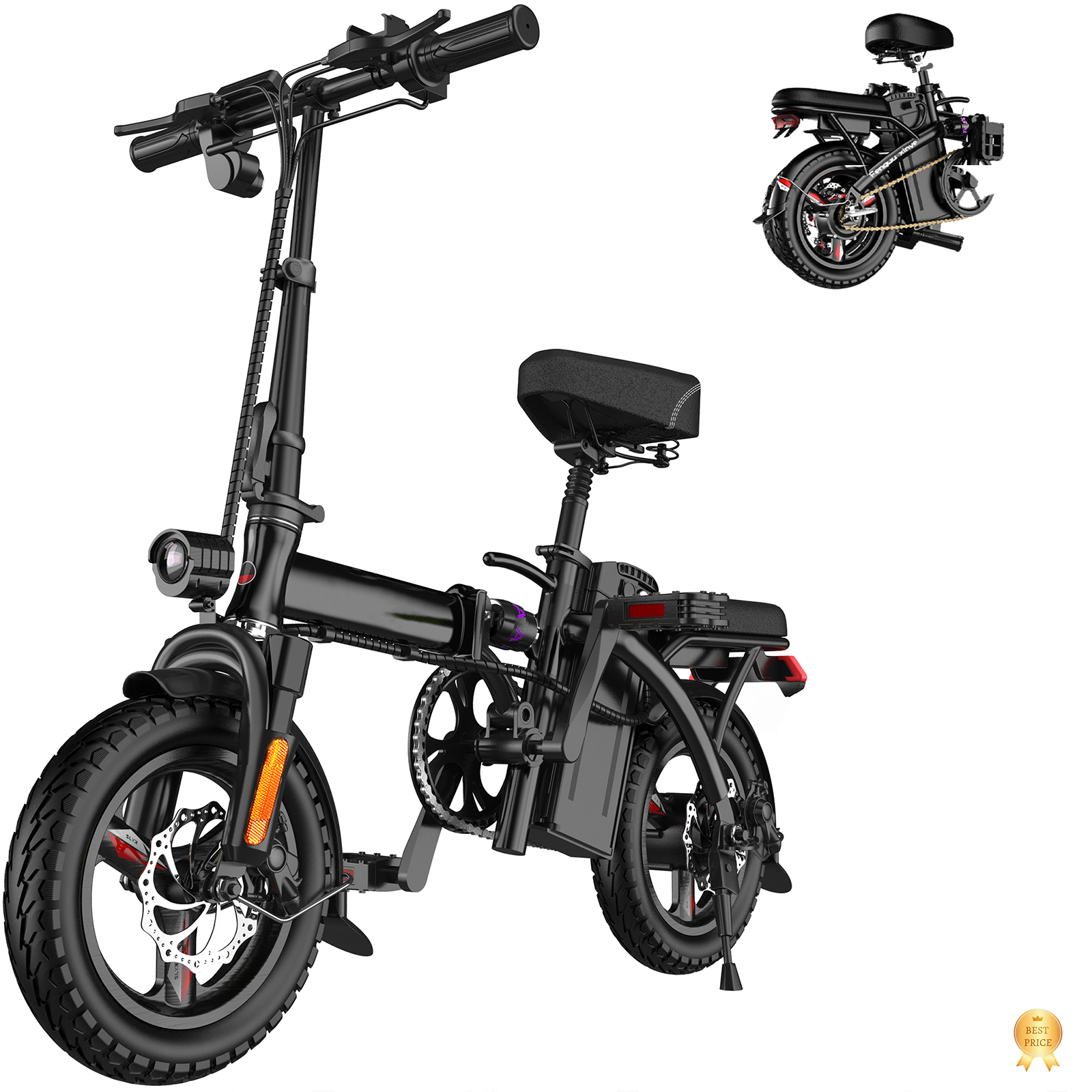 Ebike 400W 48V Electric Folding Bike Bicycle 14" Tire 25mph E-Bike | eBay
