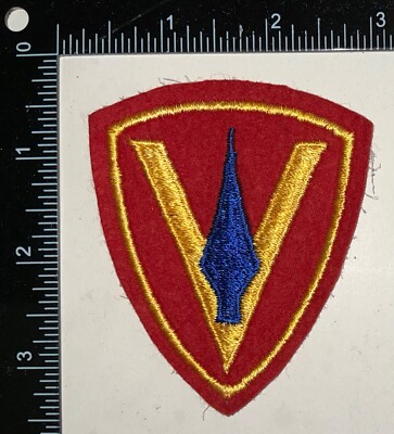 WWII USMC 5th US Marine Corps Division DARKER RED FELT Patch | eBay