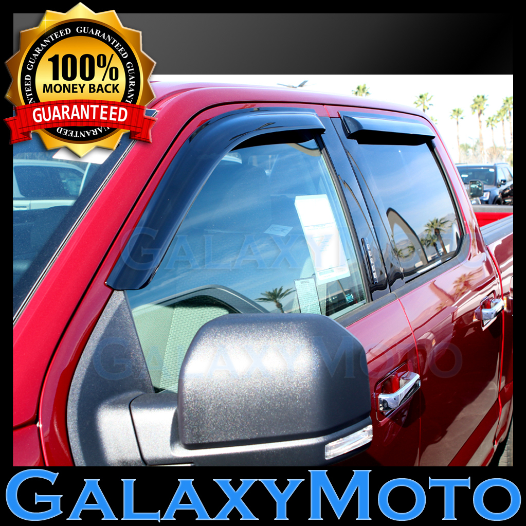15-16 Ford F150 Super Crew Cab Smoke Front+Rear 4 Door Window Visor ...