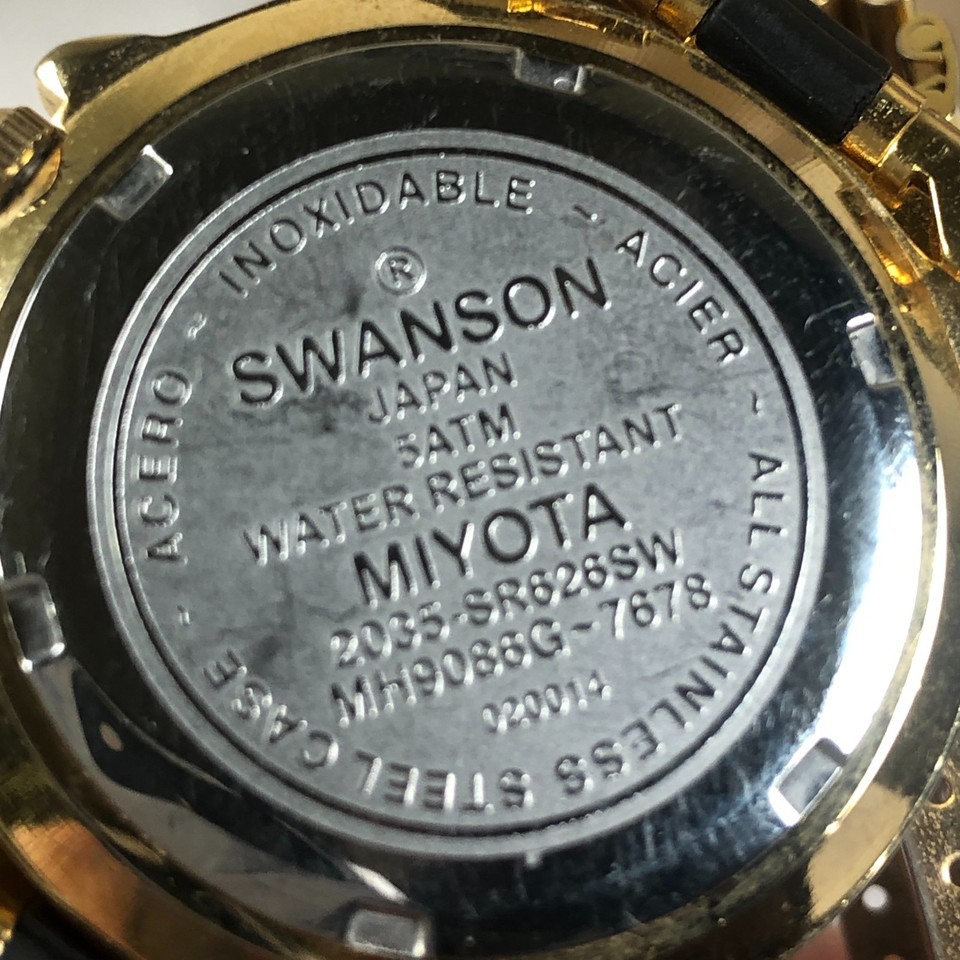 Swanson Women MH9086G-7678 Blue Dial Day Date Two Tone Quartz 29mm ...