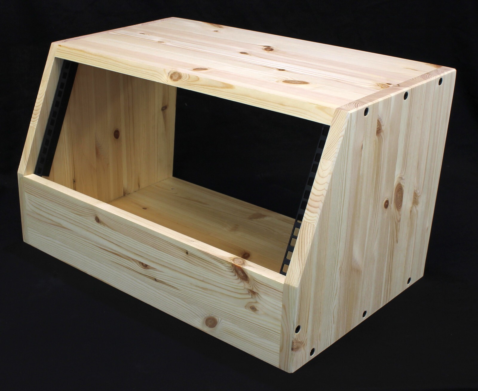 Solid Pine 4u angled 19" inch wooden rack unit/case/cabinet studio/DJ ...