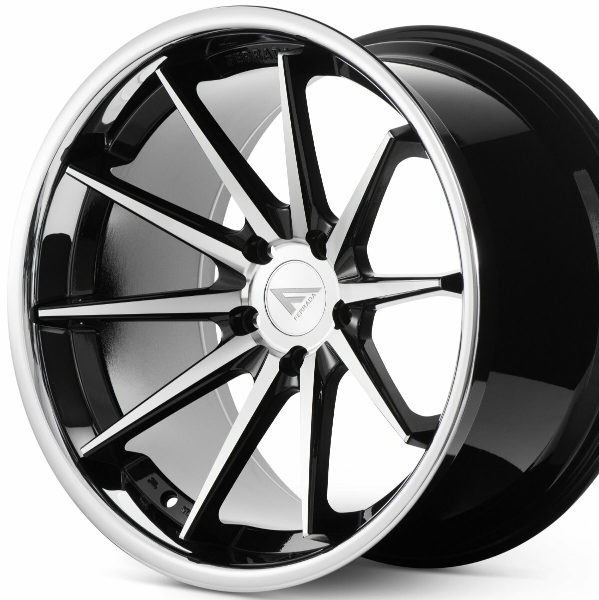 4 New 22" FERRADA FR4 22x10.5 MACHINE BLACK / CHROME LIP CONCAVE WHEELS ...