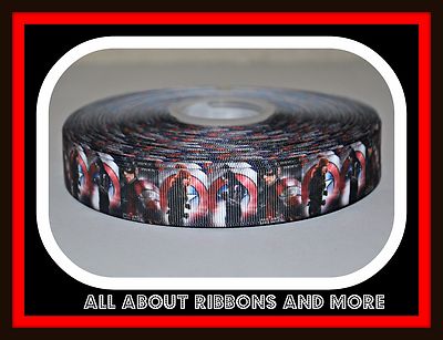 7/8 CAPTAIN AMERICA PRINT IN SQUARES GROSGRAIN RIBBON- 1 YARD | eBay