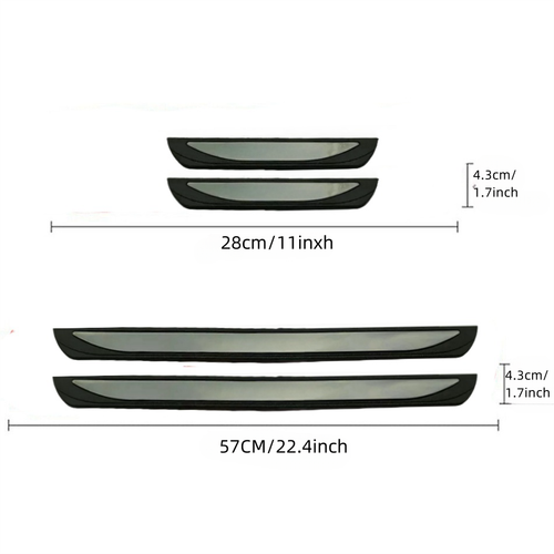 4PCS Black Car Door Scuff Sill Cover Panel Step Protector For Audi ...
