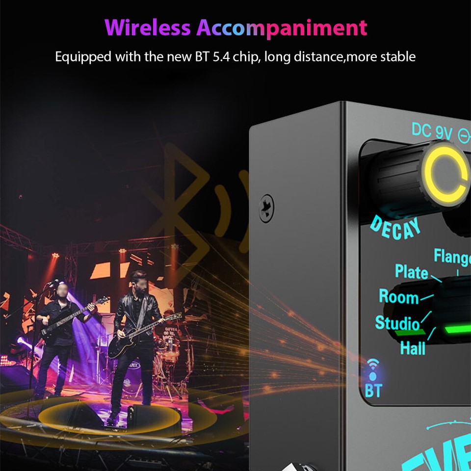 Digital Guitar Reverb Effects Pedal True Bypass 9 Different Reverb ...