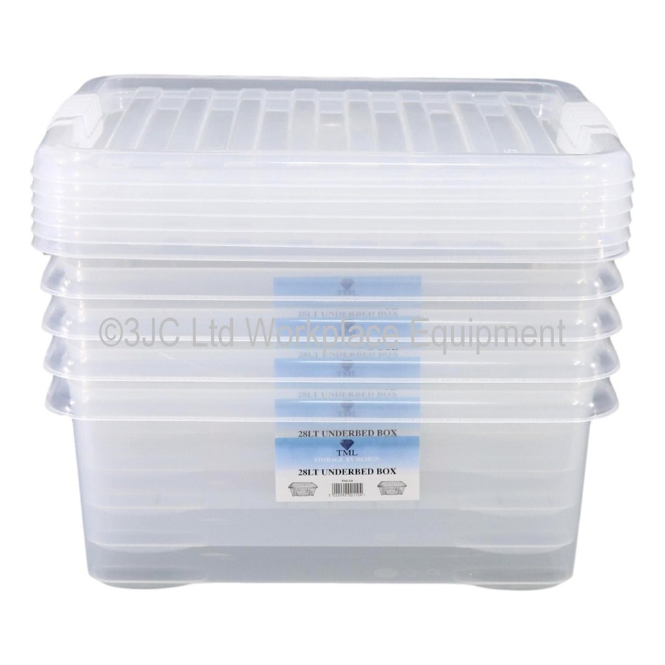 NEW British Made TML Clear Plastic Storage Box Boxes or Clear Lids 13 ...