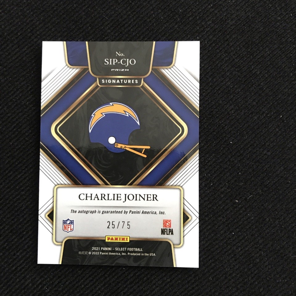 Charlie Joiner 2021 Select Maroon Prizm Auto Autograph 25/75 Chargers ...