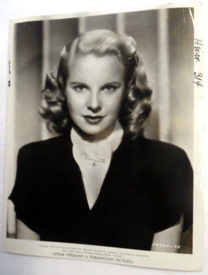 MONA FREEMAN Movie Film 8 x 10 PHOTO PARAMOUNT Studios PORTRAIT Shot ...