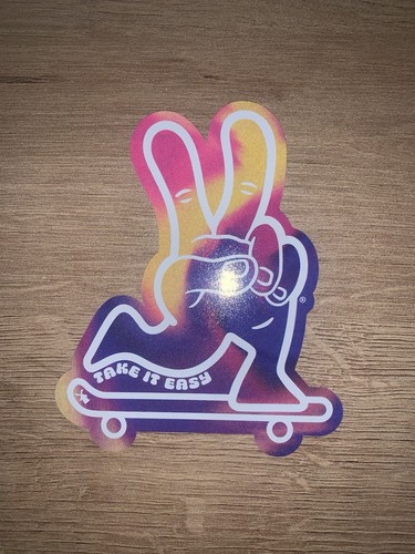 Dutch Bros Sticker MARCH 2025 Take It Easy Skateboard Peace Hand Free ...