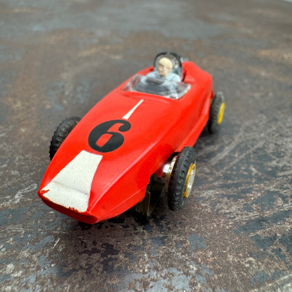 Vtg Aurora Thunderjet 500 Grand Prix Indy Race Car RED HO Slot Car T ...