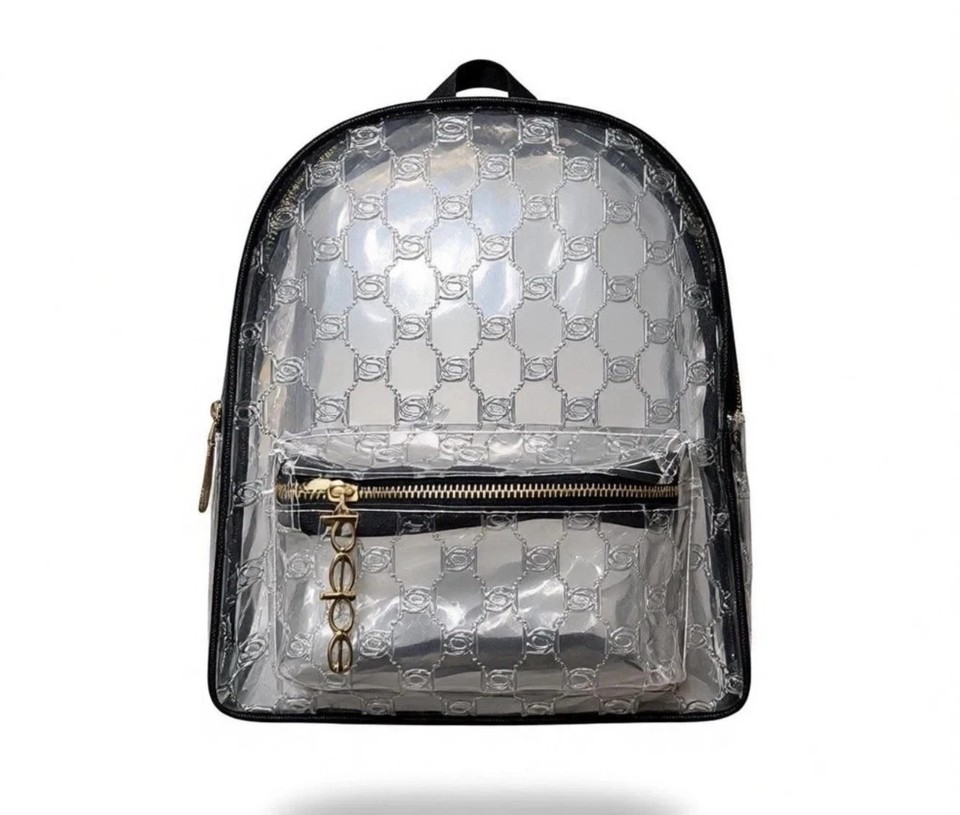 Bebe Caitlin Clear Backpack Clear Black – Stadium Approved Transparent ...