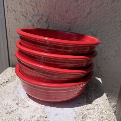 Fiesta NEW Set of 4 Fiestaware Scarlet Red 5.5" Fruit Dessert Salad ...