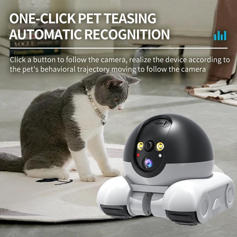 Smart Wifi APP Movable Pet Cat 2MP Dual Lens Dual Screen Action Robot ...