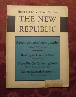 NEW REPUBLIC December 10 1966 Stanley Kauffrnann Lawrence Grauman ...