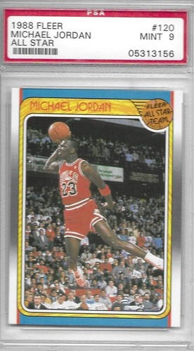 1988 Fleer Michael Jordan All Star PSA 9 Mint Bulls HOF Iconic Dunk ...