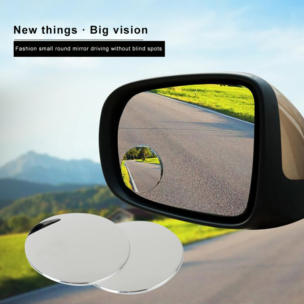 2PCS Blind Spot Car Mirror Rimless Wide Angle Convex Mirrors Frameless ...
