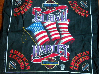 Harley Davidson Eagle Logo Bandana Handkerchief Doo Rag Biker Rare Vtg ...