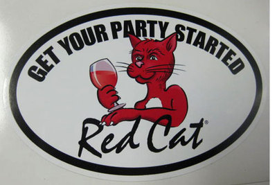 RED CAT 4x6 inch Wine STICKER, LABEL, Hazlitt's Red Cat Cellars, Naples ...