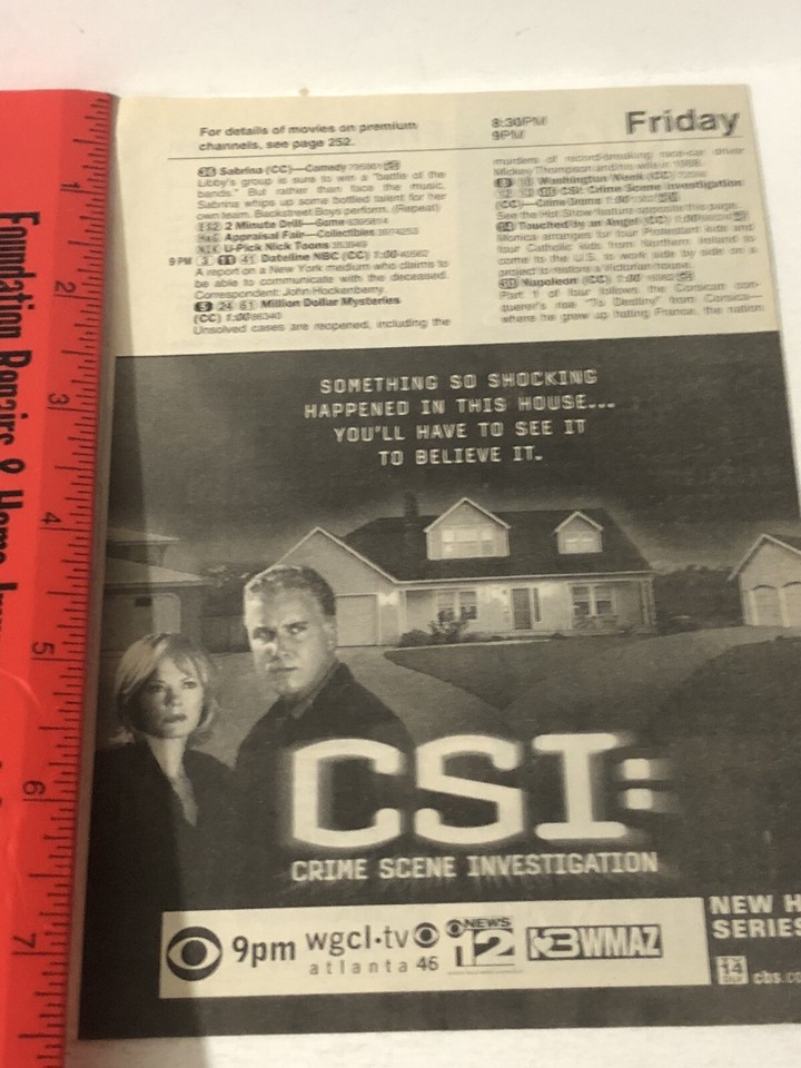 CSI Tv Guide Vintage Print Ad William Peterson Marg Helgenberger TPA18 | eBay