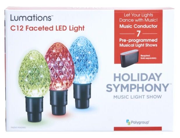 Lumations Symphony of Lights 15.8 ft 20 Ct C12 String Musical Light ...