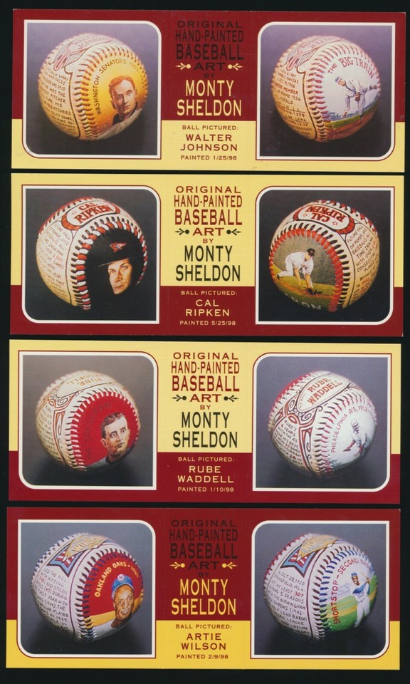 1998 Monty Sheldon (Artist) Tri Fold Set (12) w/ BABE RUTH, TY COBB ...