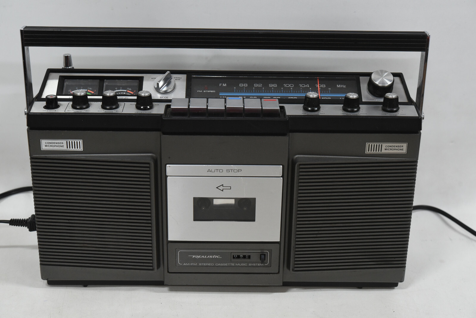 Realistic SCR-1 (14-771) Portable Stereo Boombox Ghettoblaster Radio ...