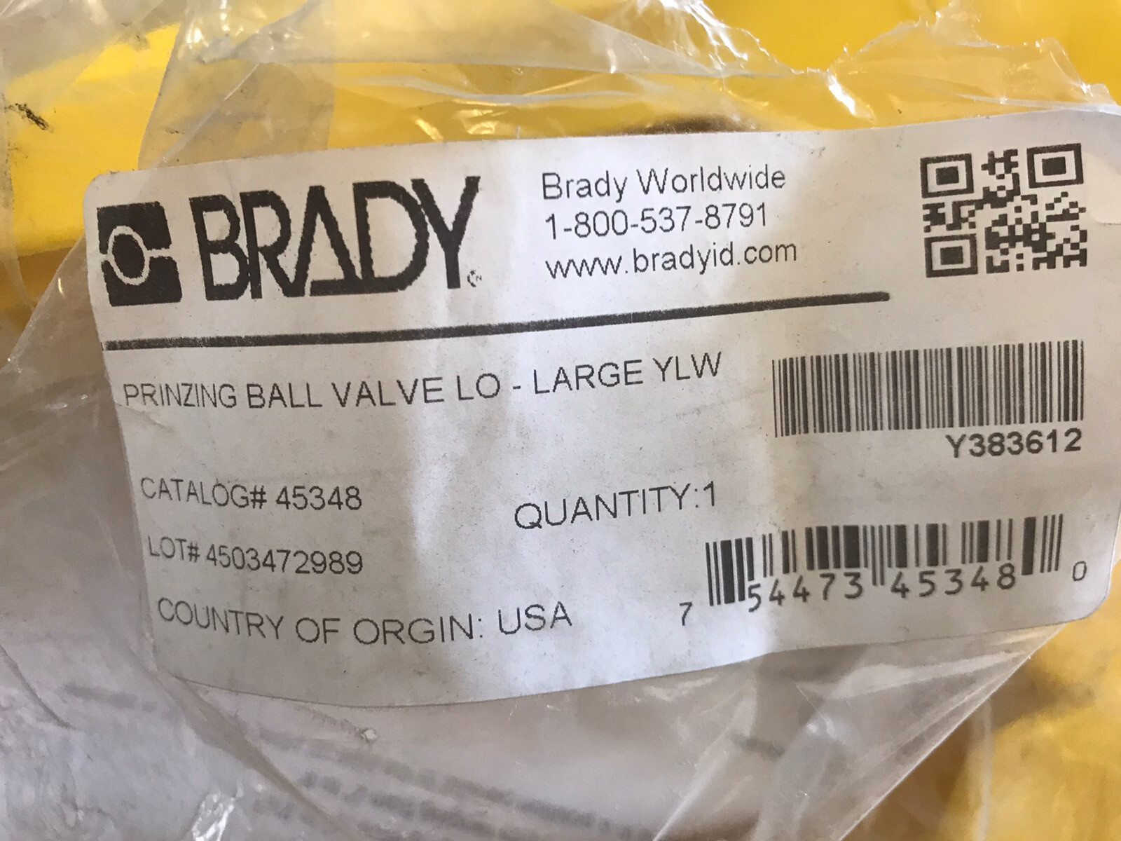 Prinzing Ball Valve Lo - Lrg Yellow | eBay