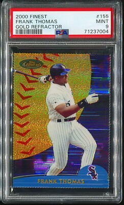 FRANK THOMAS 2000 TOPPS FINEST GOLD REFRACTOR DIE CUT PARALLEL SP PSA 9 ...