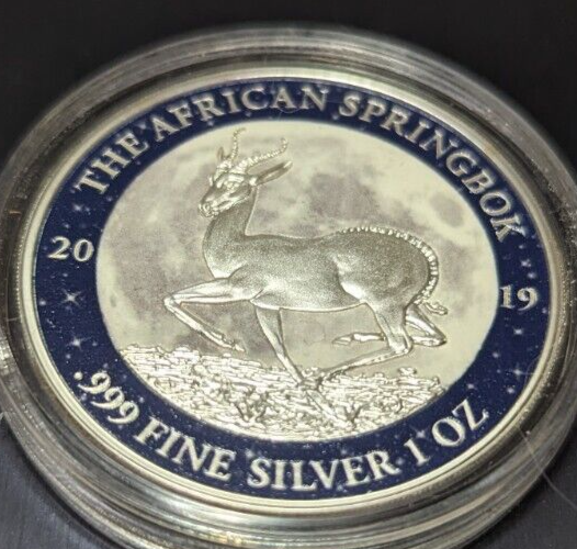 2019 Gabon African Springbok 1 oz Silver Coin! Glow in the Dark Moon | eBay