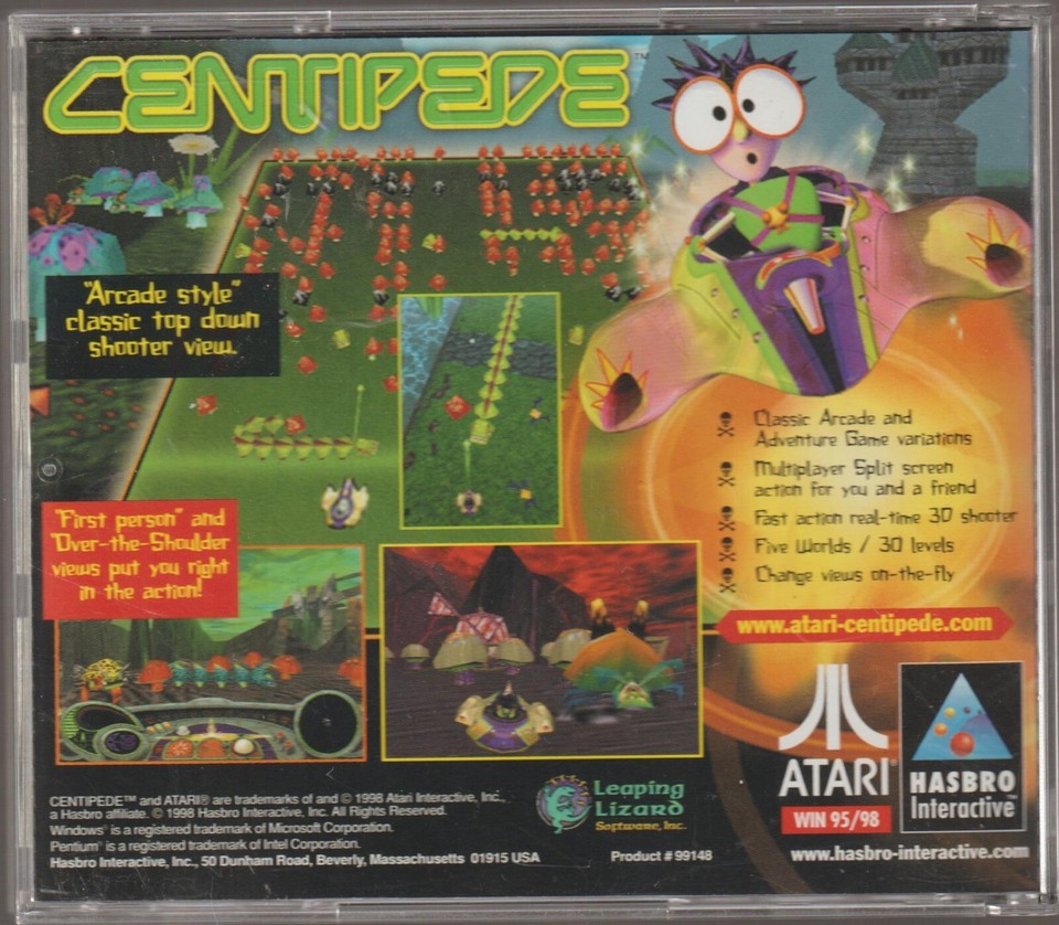 Centipede Atari PC Computer CD-ROM Windows 95/98 Hasbro Arcade Game ...