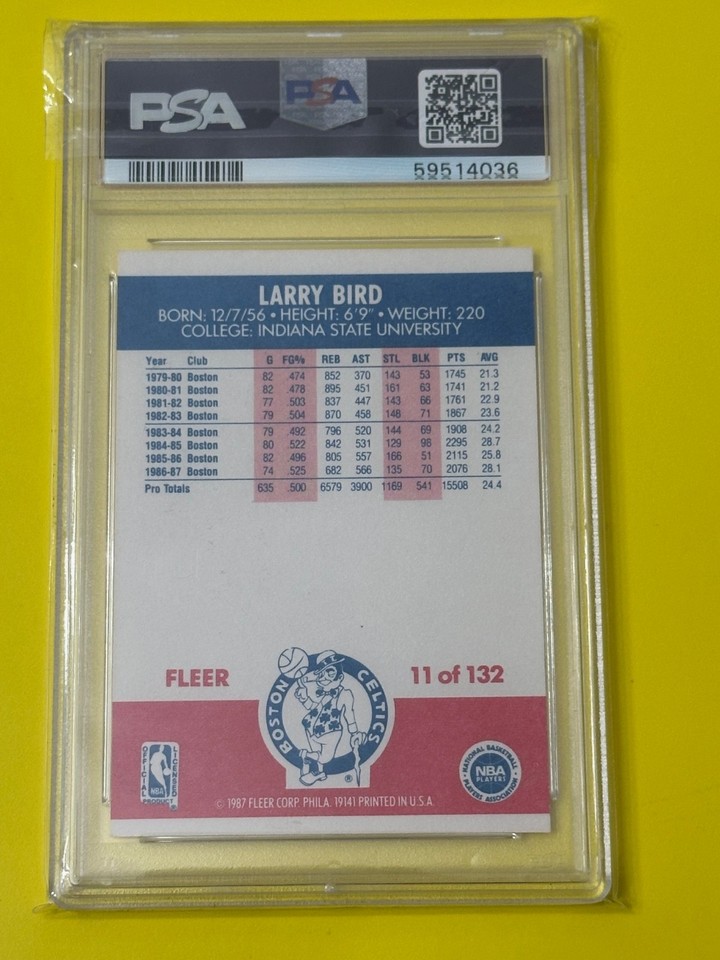 1987 Fleer LARRY BIRD Card Boston Celtics Fleer #11 - PSA 9 Mint | eBay