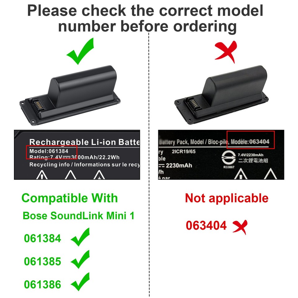 Battery For Bose SOUNDLINK Mini Speaker one I 061384 061386 061385 22Wh ...