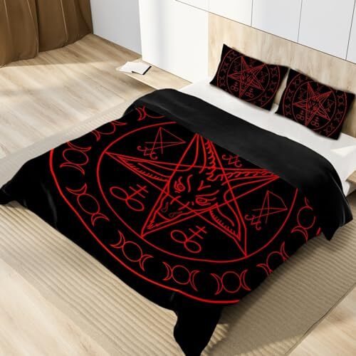 Baphomet and Lucifer Bedding 3 Piece Duvet Cover Set Queen Black02 | eBay