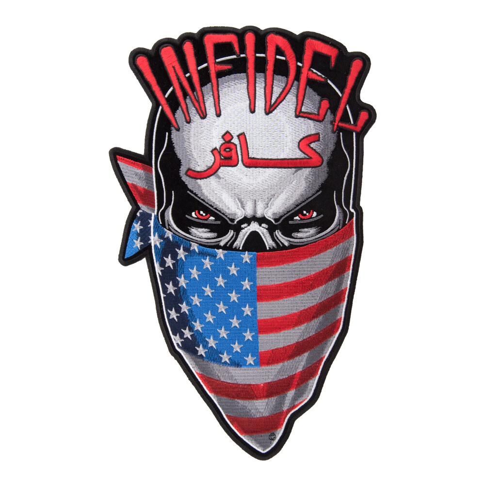 Red Eyed Infidel American Flag Skull Patch, Skull Back Patches | eBay
