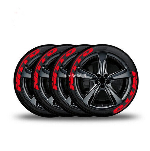 4 Tires/ Permanent NITTO Tire Lettering Stickers 16"-22" Decal Letters ...