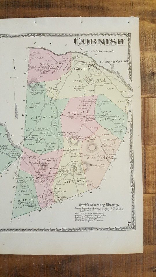 Antique Colored MAP - DAYTON & CORNISH, MAINE - / Atlas York County, ME ...
