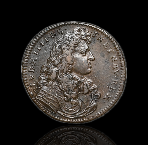 FRANCE. Louis XIV “The Sun King”. 1643-1715, Copper Jeton, Maria ...