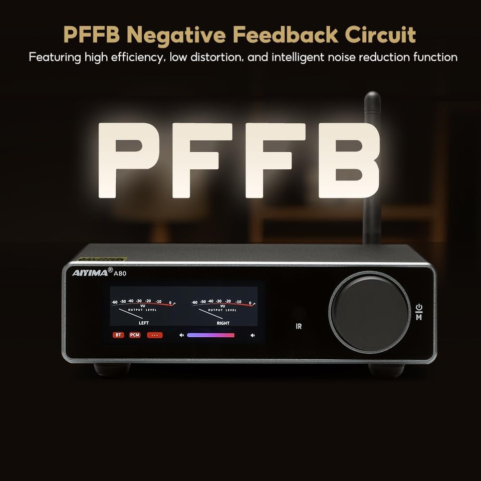 A80 Bluetooth Amplifier DAC Stereo HiFi Home Audio Receiver with PFFB 2 ...