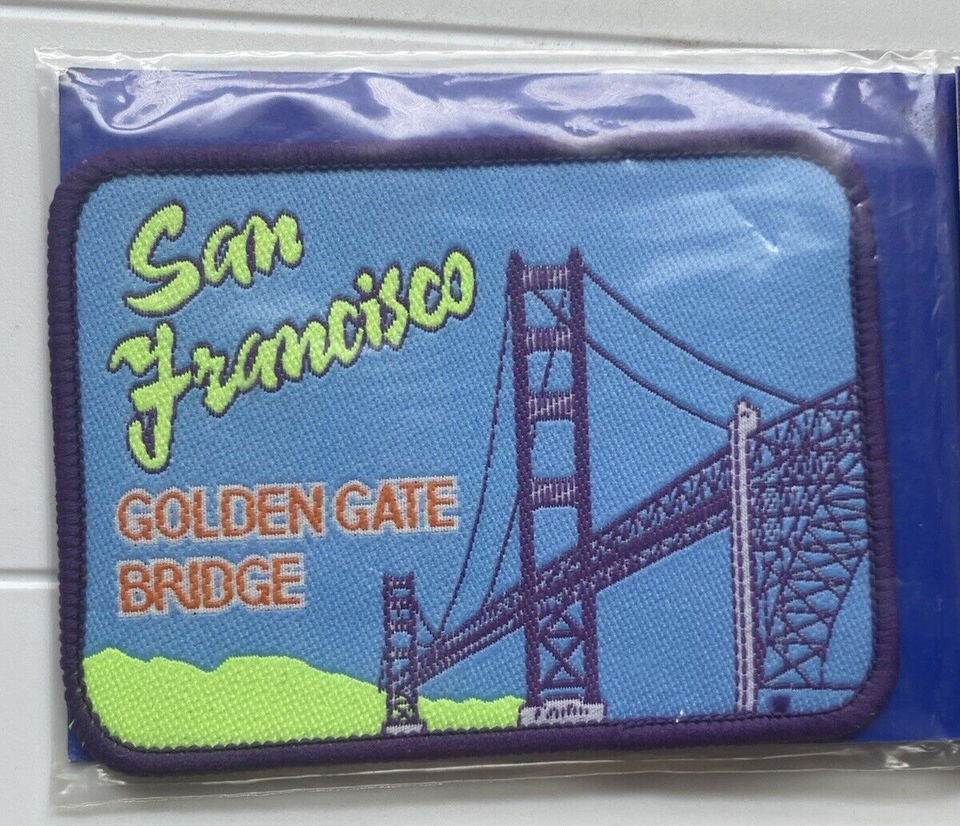 NIP Golden Gate Bridge San Francisco California Blue Woven Souvenir ...