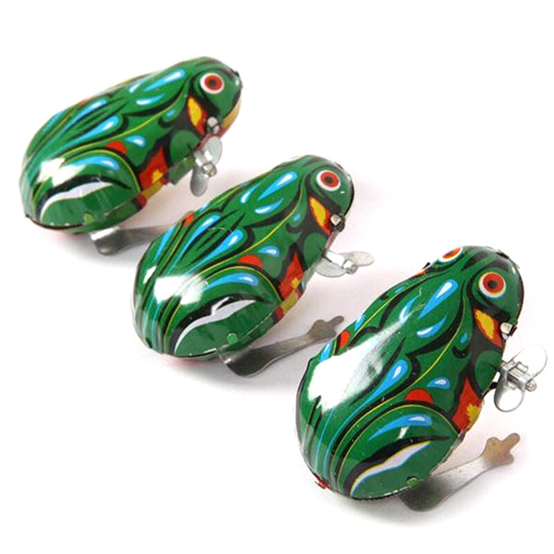 Tin Clockwork Clockwork Toy Jumping Frog Education Baby Classic Toy ...