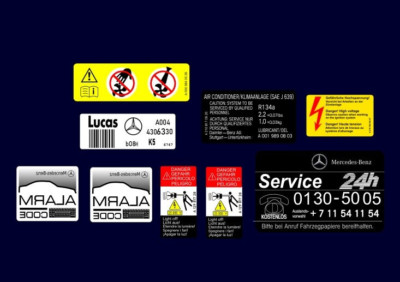 Restoration Mercedes Benz W202 W203 W210 W140 engine bay decals | eBay