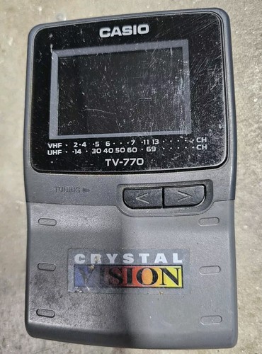 Vtg Casio TV-770 Crystal Vision Handheld Portable Analog UHF VHF TV | eBay