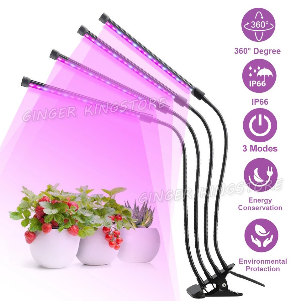 4 Head 80LED Plant Grow Light Panel Indoor UV Veg Growing Lamp Full ...