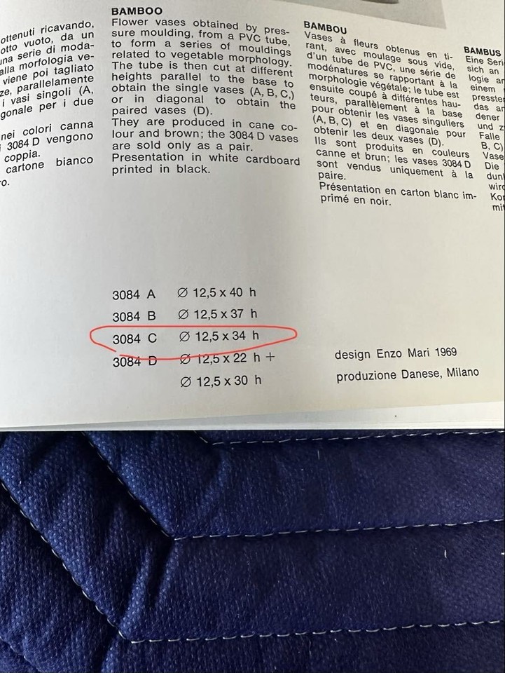 Danese Vintage Flower Vase Ochre Yellow Deadstock Mid Century Modern ...