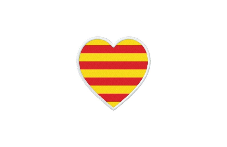 Patch Badge Patch Printed Thermoadhesive Flag Heart Catalonia Catalan | eBay