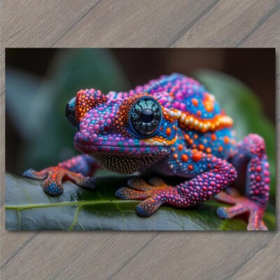 POSTCARD Frog Sea Creature Ocean Beach Colorful Beautiful Cute Weird ...