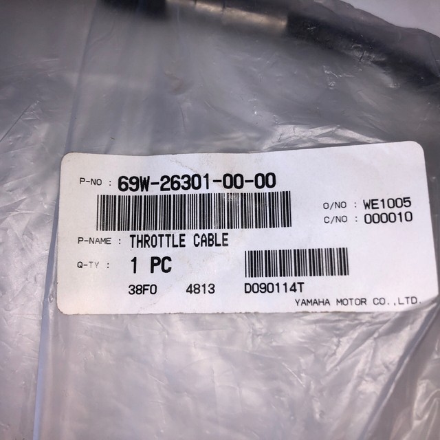 Yamaha 69w-26301-00-00 Throttle Cable Assembly M95 for sale online | eBay