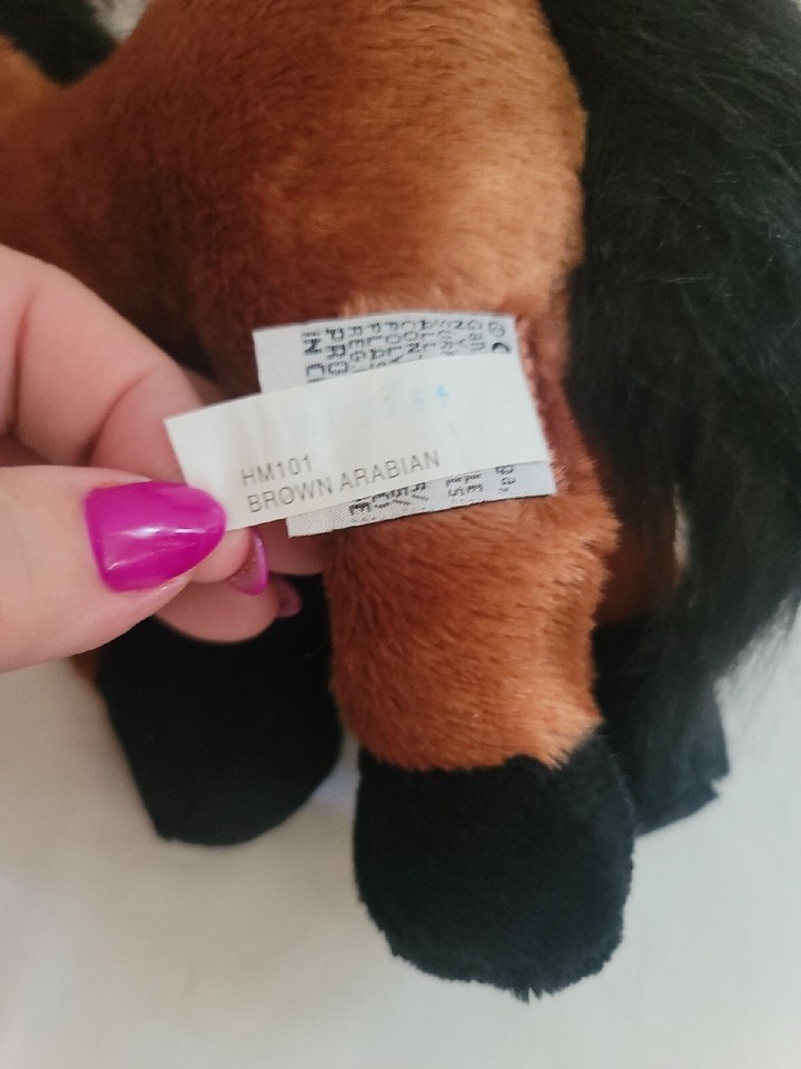 Gantz Brown Arabian Brown Horse Plush Stuffed Animal 9" Tall Black Mane ...